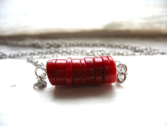 Red Coral Necklace Red Coral Strand Gemstone Necklace | Etsy