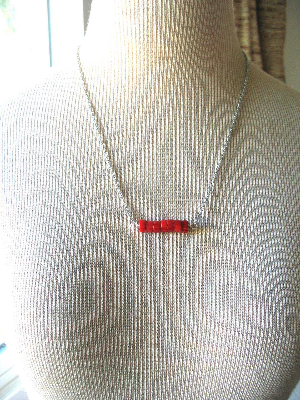 Red Coral Necklace Red Coral Strand Gemstone Necklace | Etsy