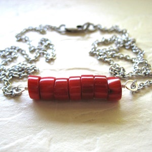 Red Coral Necklace Red Coral Strand Gemstone Necklace | Etsy
