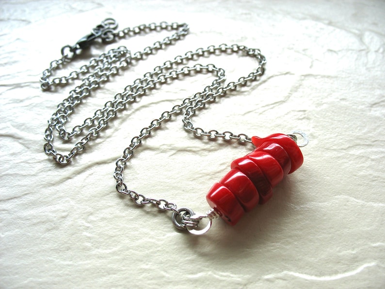 Red Coral Necklace Red Coral Strand Gemstone Necklace - Etsy