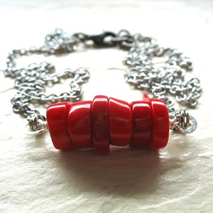 Red Coral Necklace, Red Coral Strand Gemstone Necklace, Artisan ...