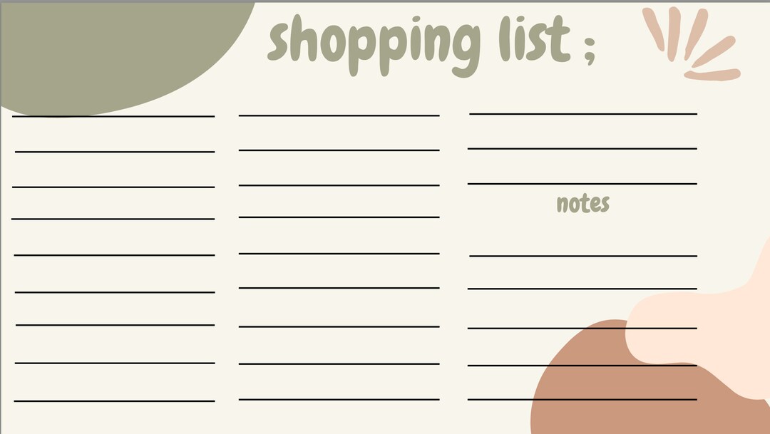 Simple Shopping List Printable to Laminate and Write a List of Shopping ...