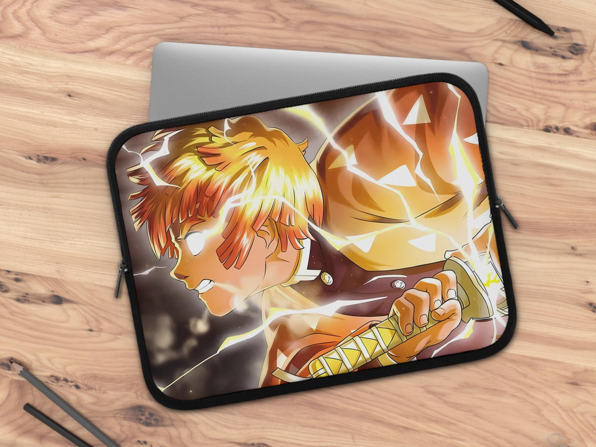 Zenitsu Agatsuma Demon Slayer Kimetsu No Yaiba Manga Laptop Sleeve ...