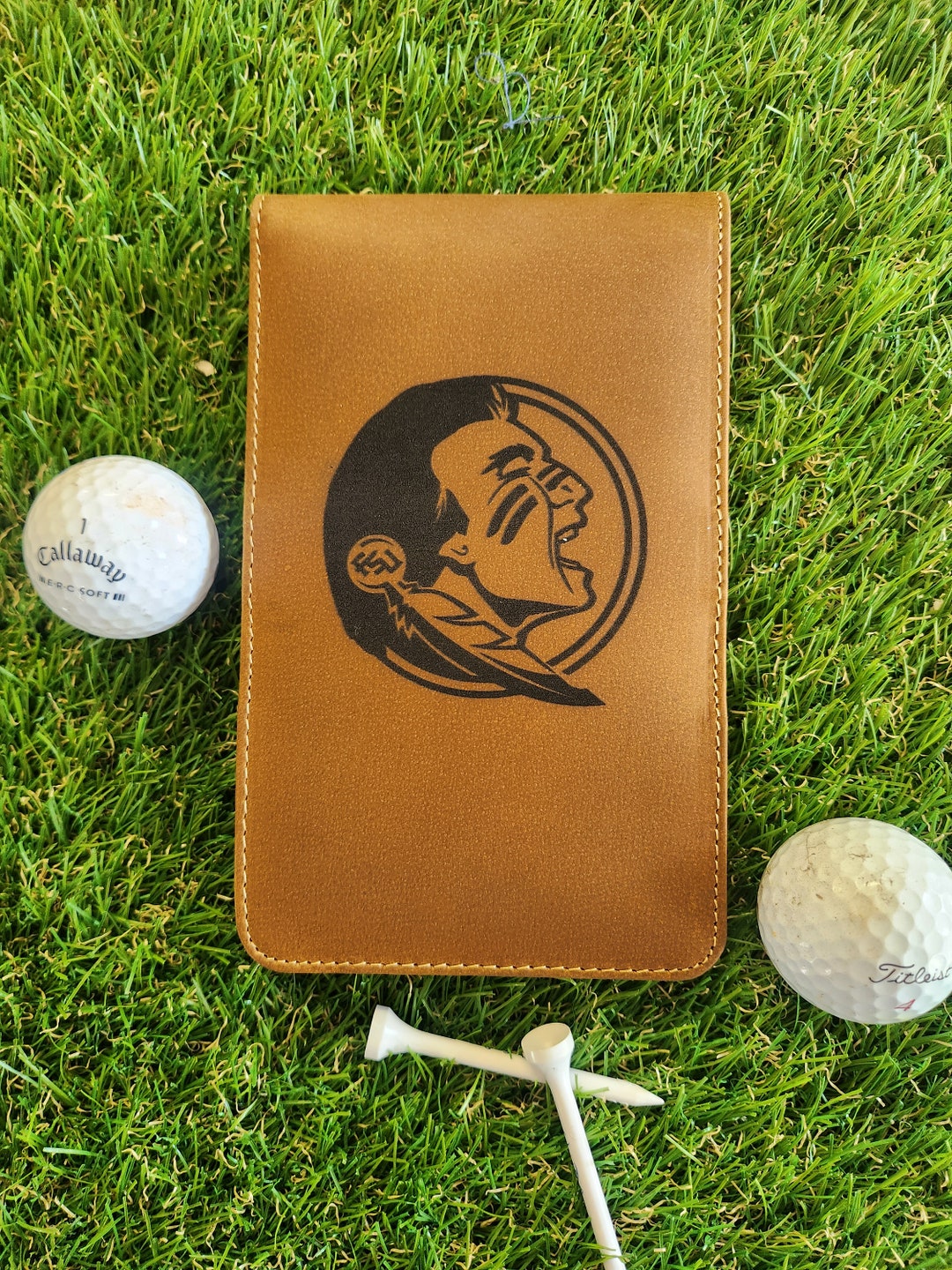 Golf Scorecard & Yardage Book Holder Custom Golf Gift Genuine Premium ...