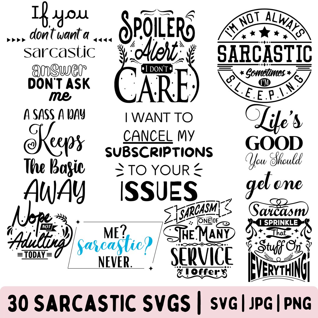 Sarcasm SVG Bundle - Etsy