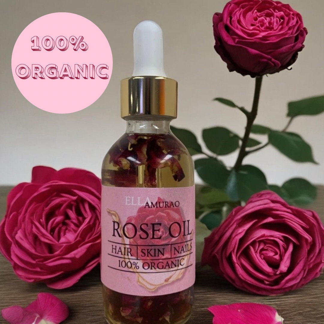 100% Organic Rose Oil Multi-use skin, Hair & Nails Treatment for Eczema ...