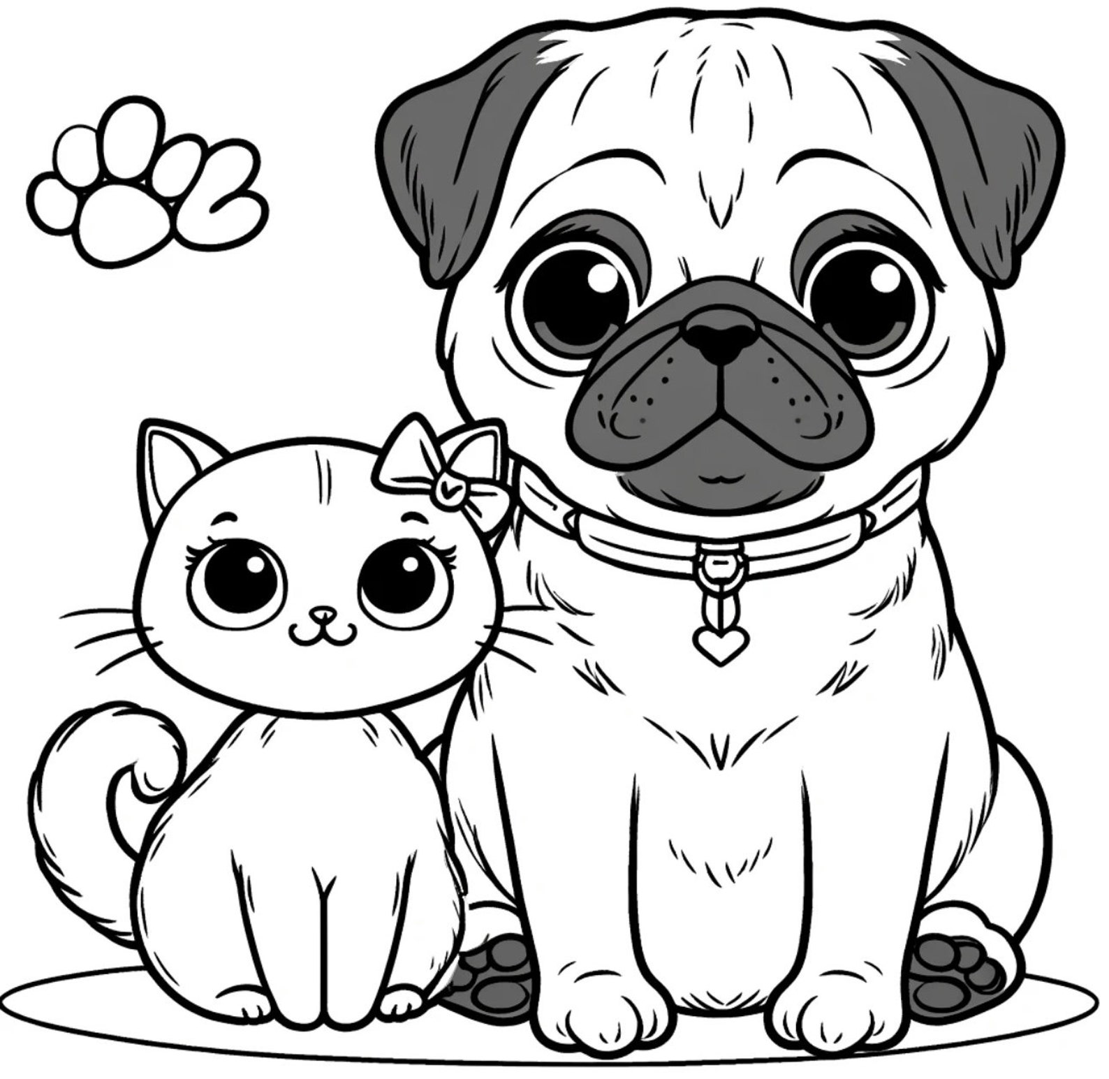 Pug Coloring Pages - Etsy