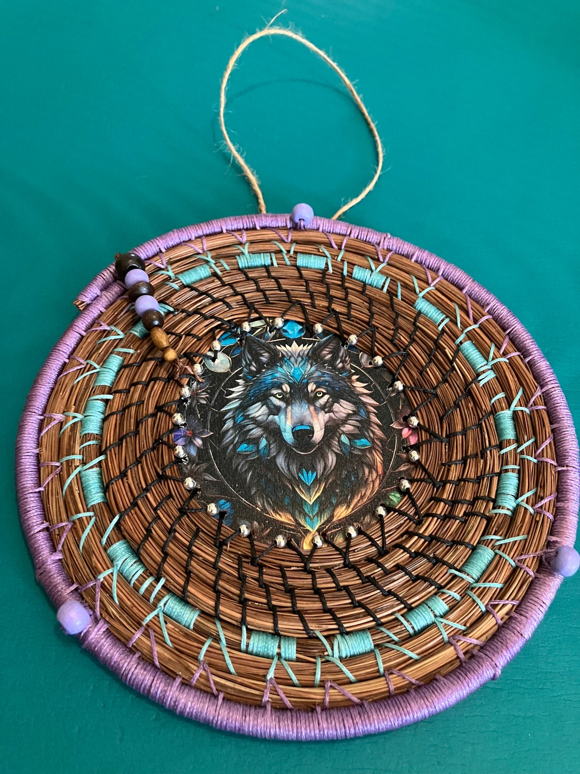 Wolf Wall Hanging Made From Coiled Pine Needles - Etsy UK
