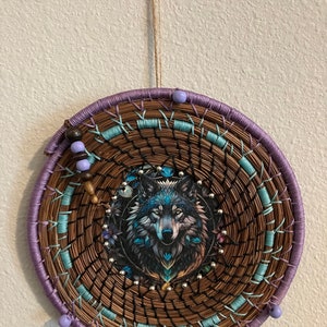 Wolf Wall Hanging Made From Coiled Pine Needles - Etsy UK