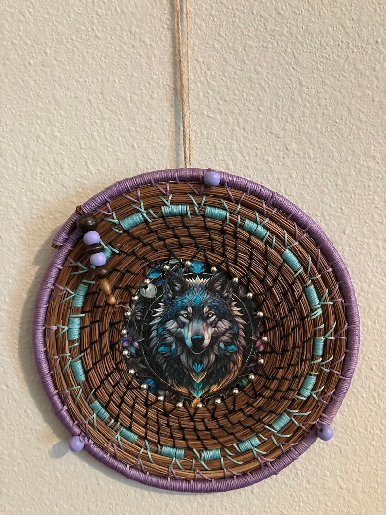 Wolf Wall Hanging Made From Coiled Pine Needles - Etsy