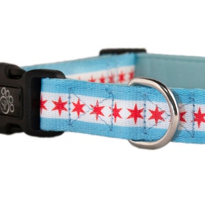 Chicago Flag Dog Collar - Adjustable Dog Collar - Comfort Soft Dog ...