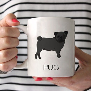 Pug Coffee Mug - Black Pug Ceramic Mug - Pug Mug - Dog Mug - Gift for ...
