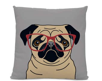 Pug Face Pillow Pug Home Decor Living Room dog pillow dog | Etsy