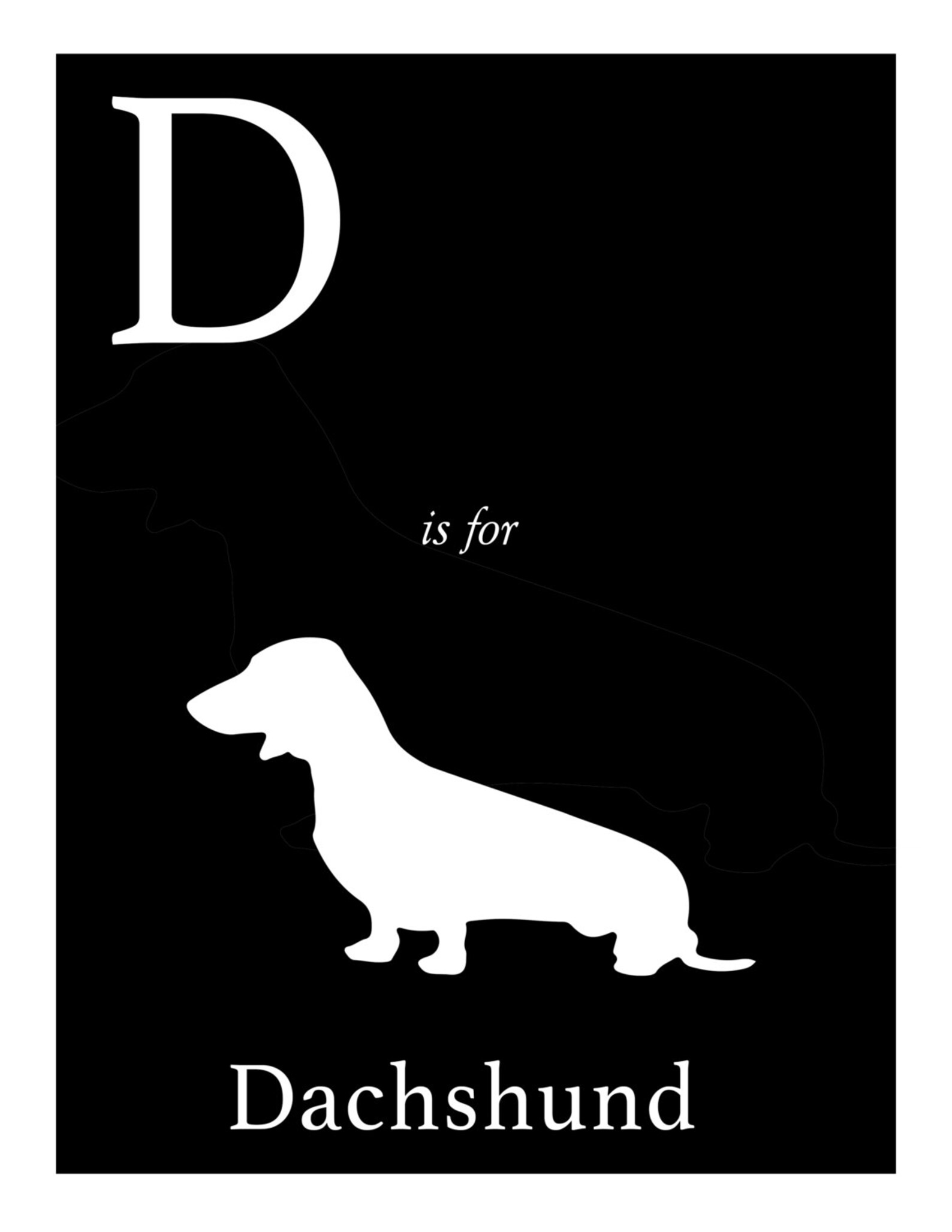Alphabet Art Print - Dog Art Print - D is for Dachshund Art Print ...