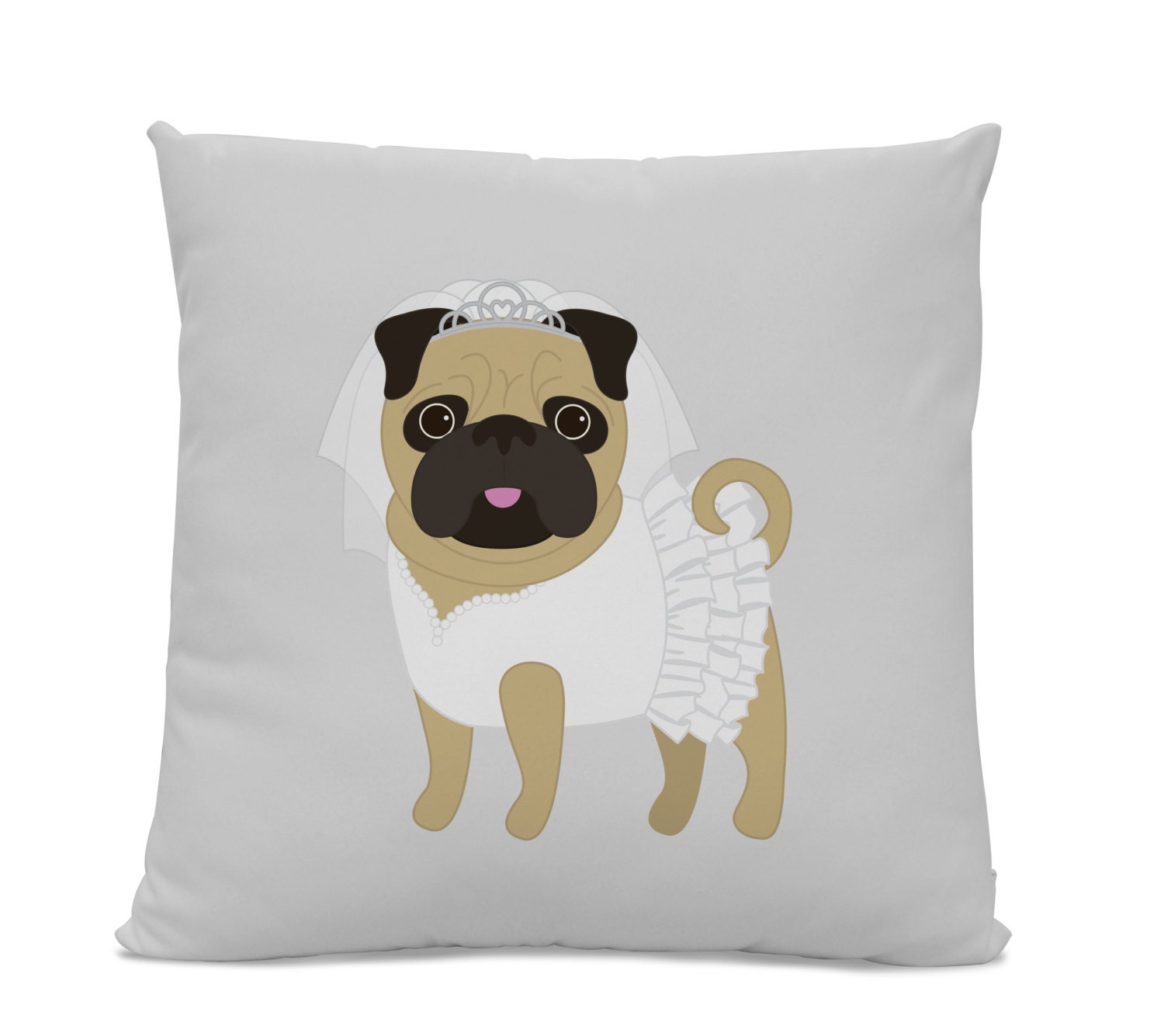 Wedding Pugs Pillows - Pug Pillows - Set of 2 Pug Pillows - Wedding ...