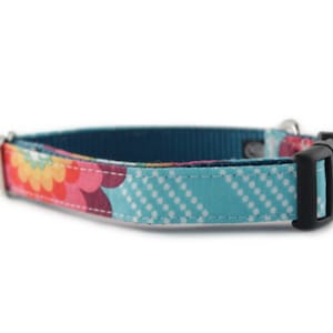 Teal Dog Collar - Aqua Dog Collar - Adjustable Dog Collar - Flower Dog ...