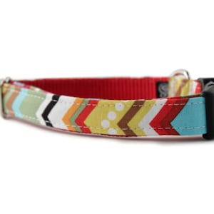 Multi-colored Chevron Dog Collar - Rainbow Chevron Dog Collar - Etsy