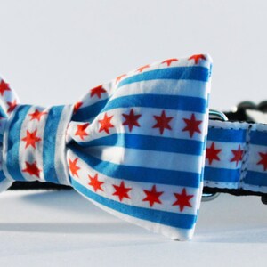 Chicago Flag Bow Tie Dog Collar - Chicago Flag Collar - Chicago Flag ...