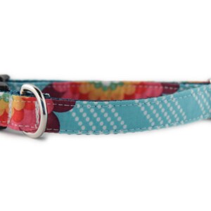 Teal Dog Collar - Aqua Dog Collar - Adjustable Dog Collar - Flower Dog ...