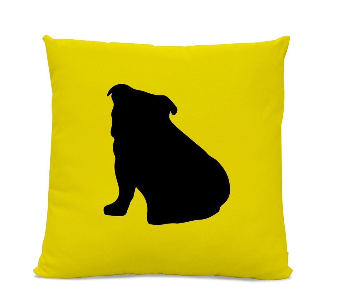 Bulldog Silhouette Pillow - Your Choice of Color - Modern Home Decor ...