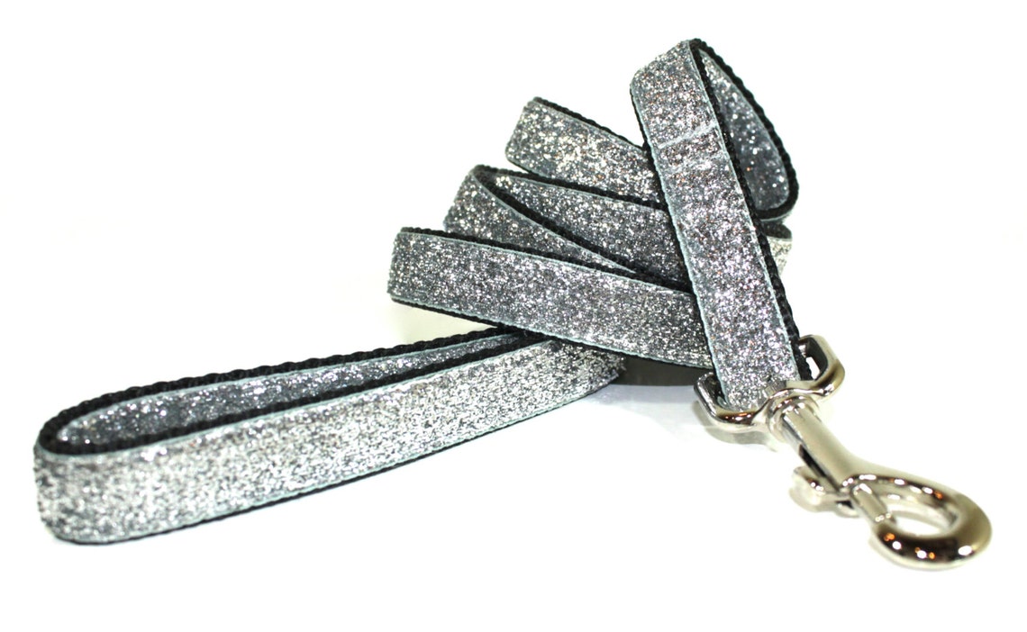 Silver Metallic Dog Leash Celebri-pup Silver Glitter Dog - Etsy
