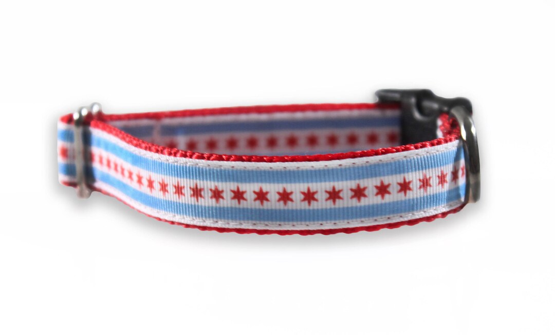 Chicago Flag Dog Collar, Chicago Collar, Chicago Style Dog, Pet Collar ...