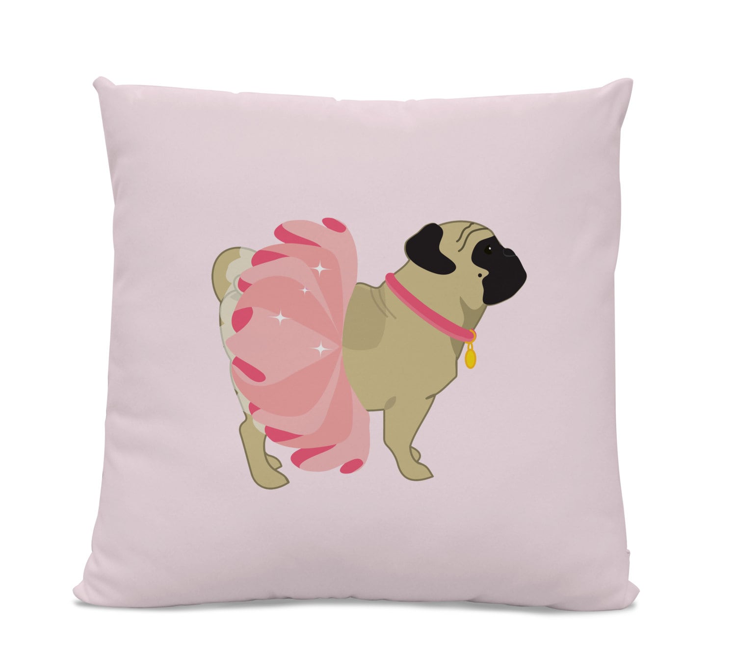 Pug Pillow Pug in Pink Tutu Pillow Dog Pillow Ballerina - Etsy