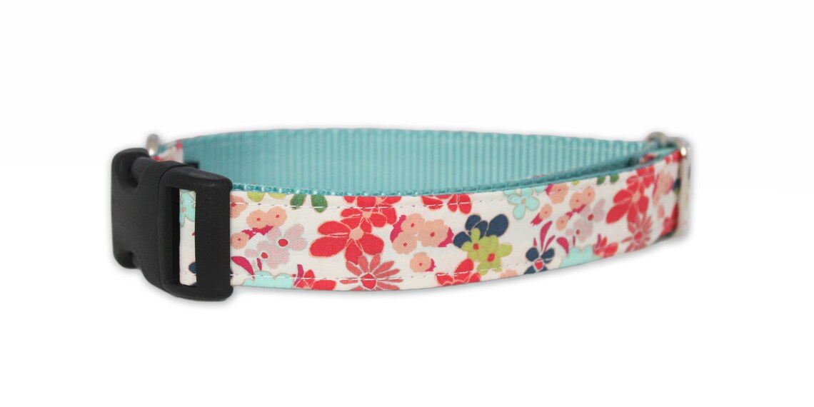 Multi-colored Floral Dog Collar - Etsy