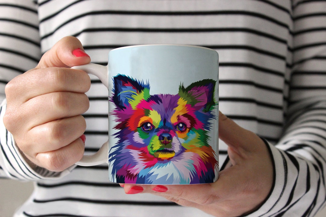 Colorful Papillon Coffee Mug, Double-sided Mug for Papillon Lovers - Etsy