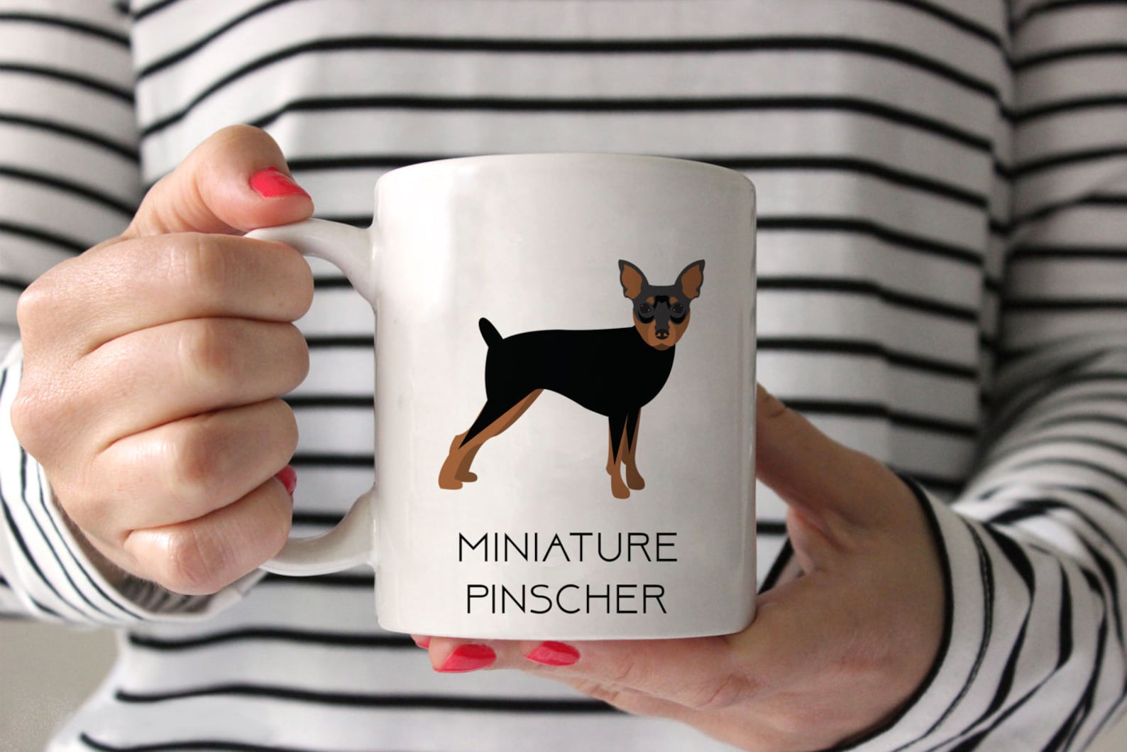 Miniature Pinscher Ceramic Coffee Mug, Double-sided - Etsy