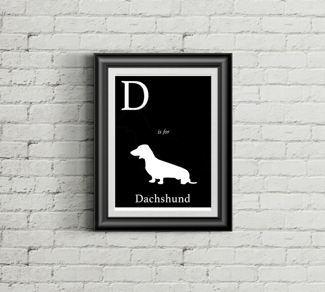 Alphabet Art Print - Dog Art Print - D is for Dachshund Art Print ...