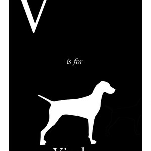 Alphabet Art Print - Dog Art Print - V is for Vizsla Art Print - Dog ...