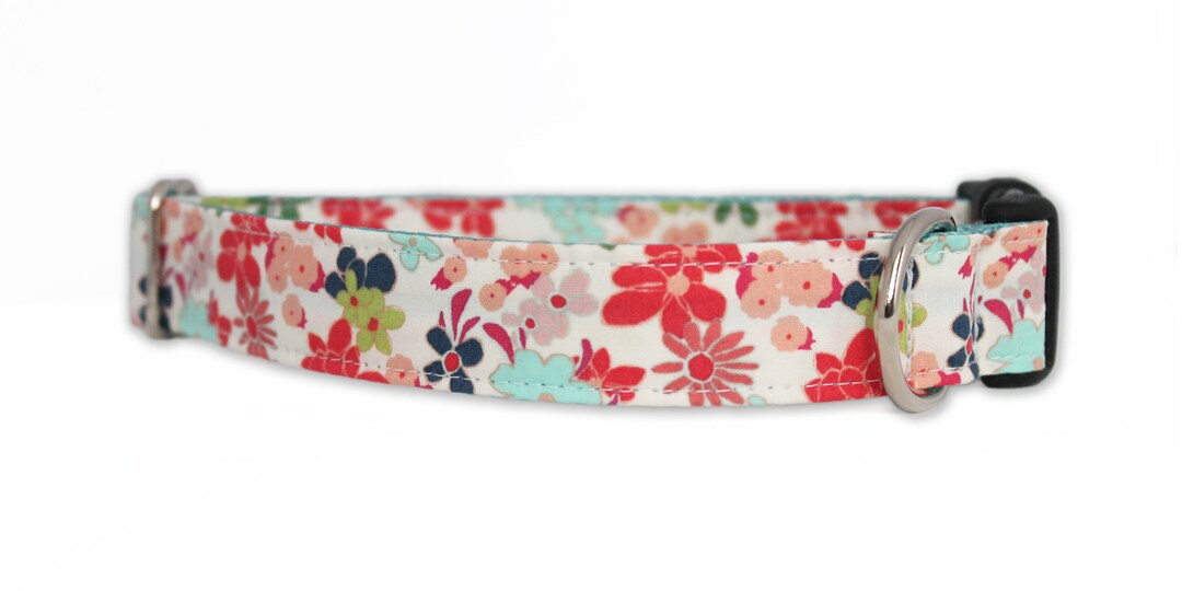 Multi-colored Floral Dog Collar - Etsy
