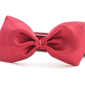 Dark Red Bow Tie Dog Collar - Dog Bow Tie Collar - Wedding Attire for ...