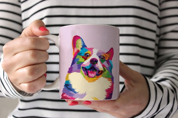 Colorful Corgi Coffee Mug Double-sided Mug for Corgi Lovers - Etsy