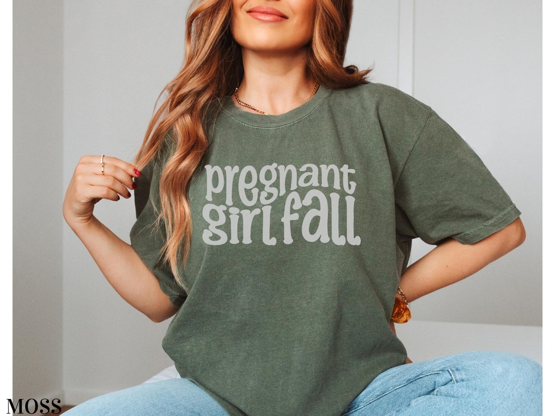 Pregnant Girl Fall Comfort Colors Shirt, Fall Maternity Shirt, Fall ...