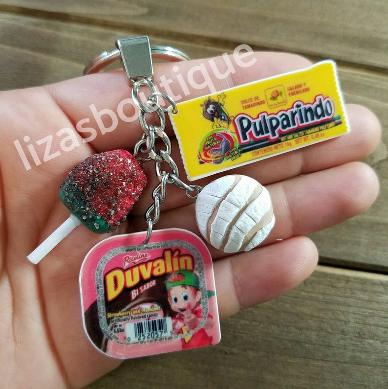 Mexican candies charm keychain handmade duvalin conchita sweet | Etsy