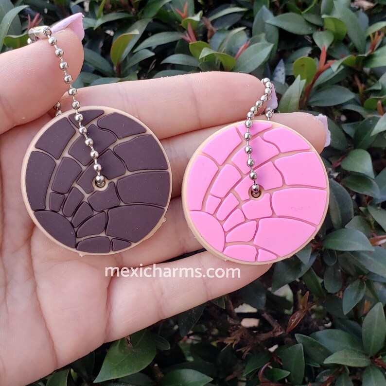 Inique Key Concha Cover Keychain Charm Pink Brown Sweet Bread - Etsy
