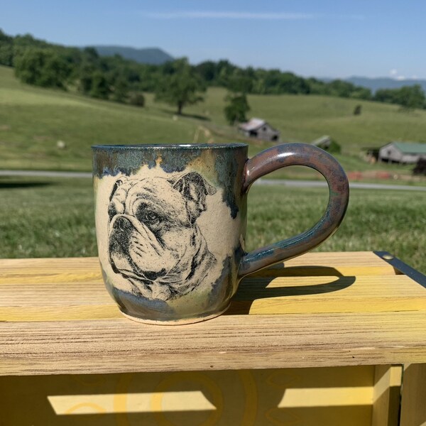 Bulldog Pottery Mug - Etsy
