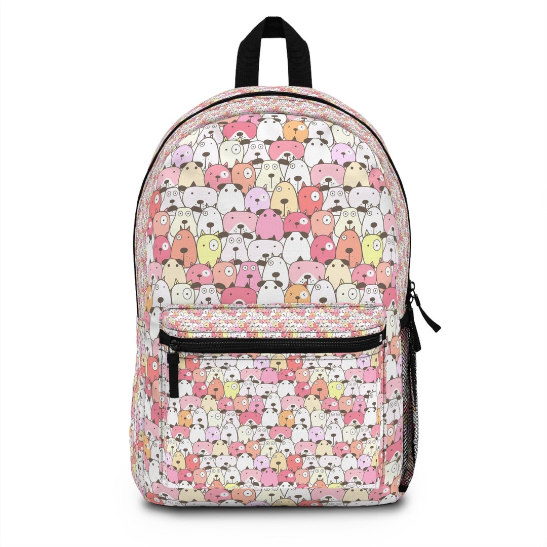 Backpack, Back-to-school, Pink Dogs - Etsy