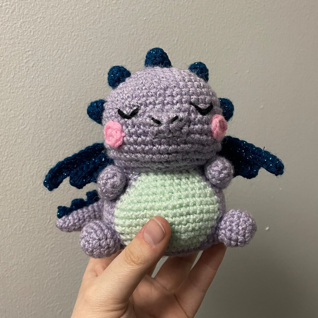 Sleepy Chubby Dragon Crochet Amigurumi - Etsy