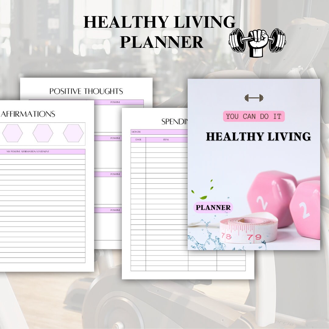 Healthy Living Planner, Wellness Journal, Fitness Tracker, Health ...