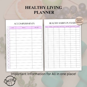 Healthy Living Planner, Wellness Journal, Fitness Tracker, Health ...