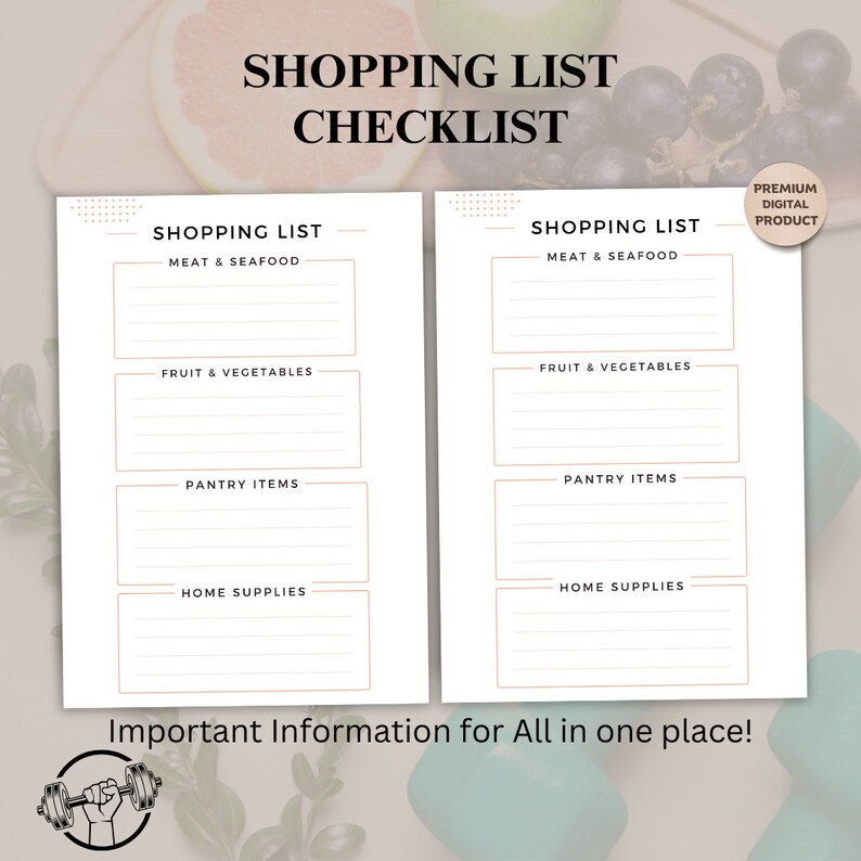 Printable Modern Simple Shopping Market List, White Pink Grocery List ...