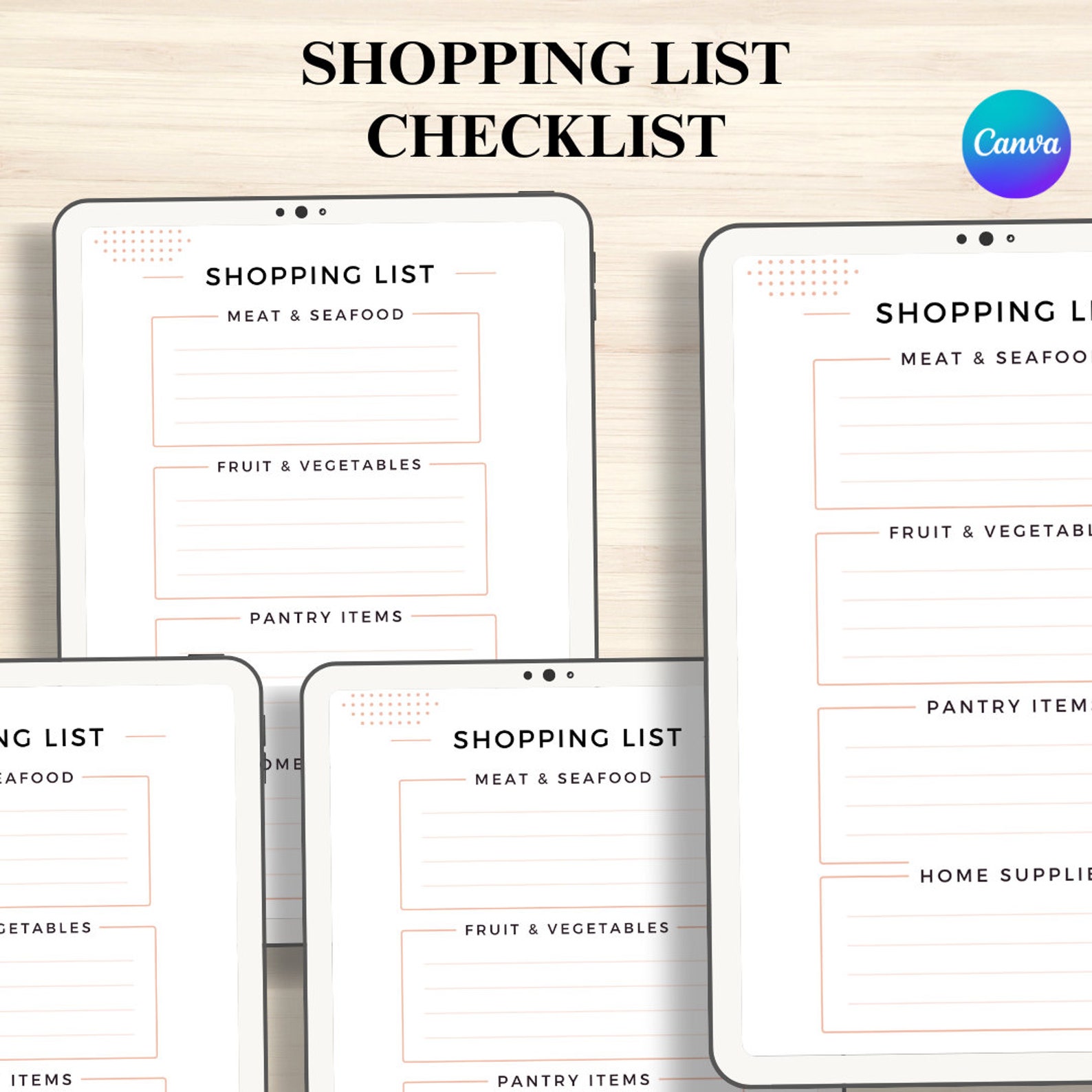 Printable Modern Simple Shopping Market List, White Pink Grocery List ...