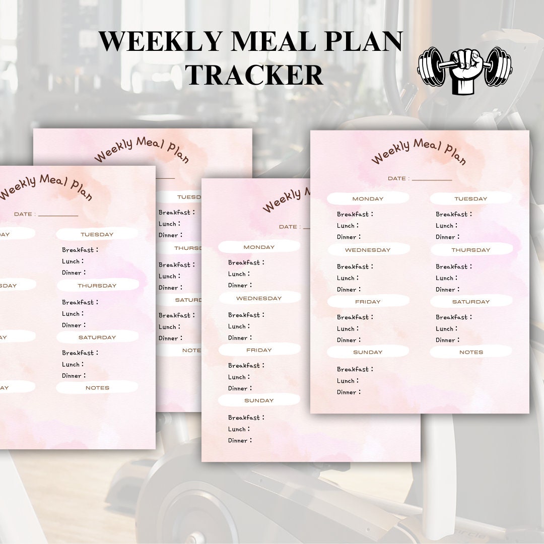Pink Pastel Weekly Meal Planner, Printable Planner, Meal Planning ...