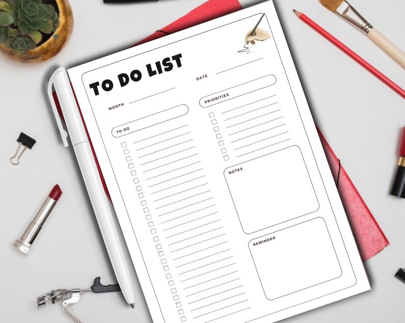 Daily To-do List Printable | Simple & Minimalist Checklist ...