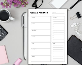 Weekly Organizer, Weekly Schedule, Weekly Planner Printable to Do List ...
