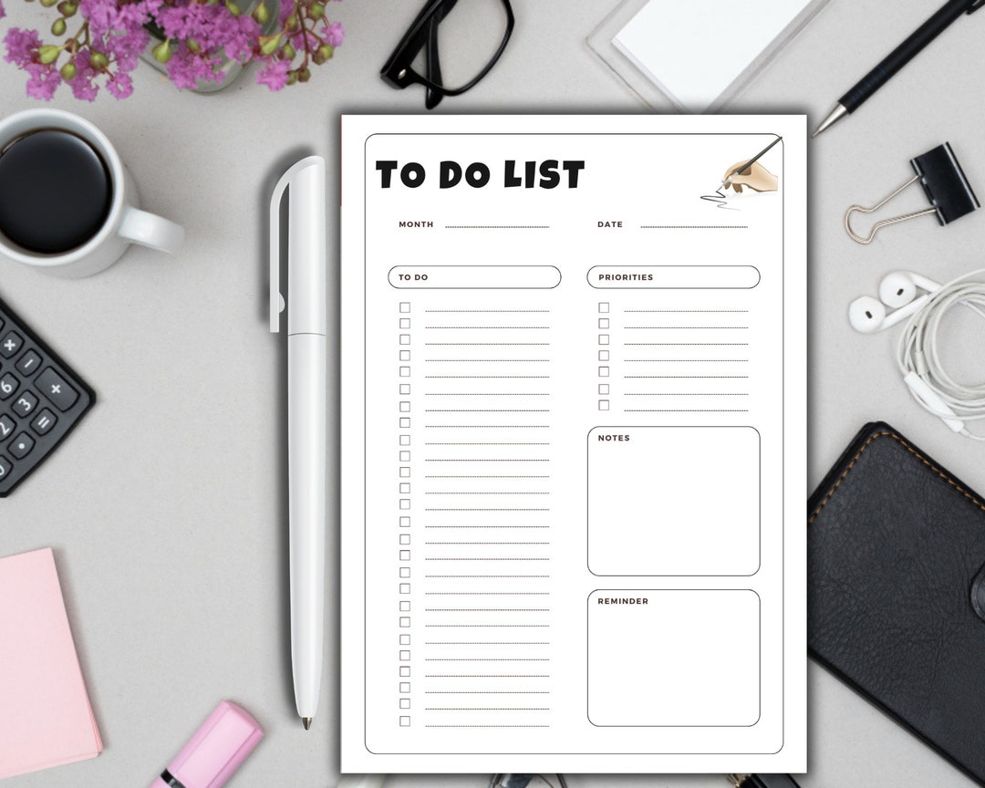 Daily To-do List Printable | Simple & Minimalist Checklist ...