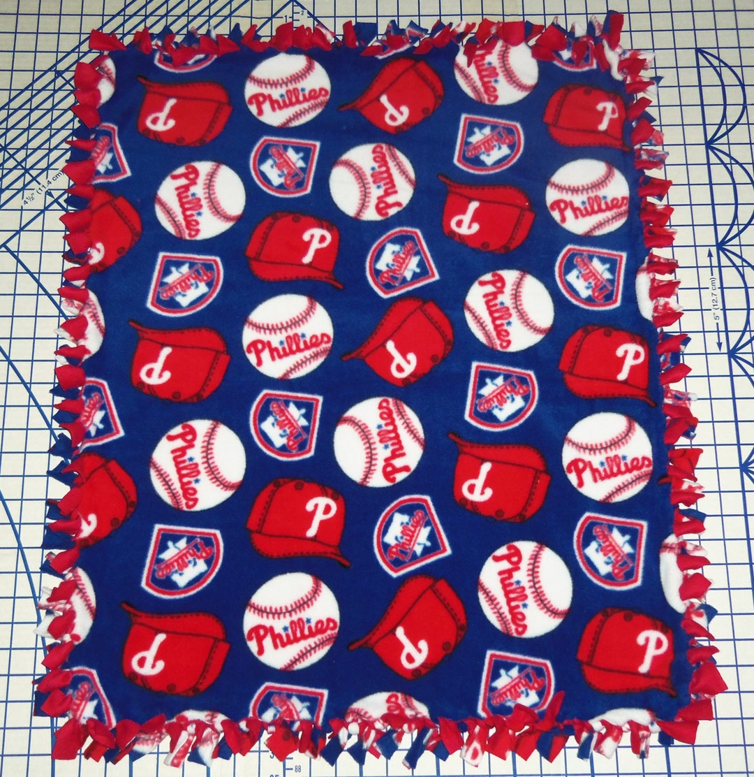Philadelphia Phillies Fleece Baby Blanket Pet Dog MLB Baseball Blue Red ...